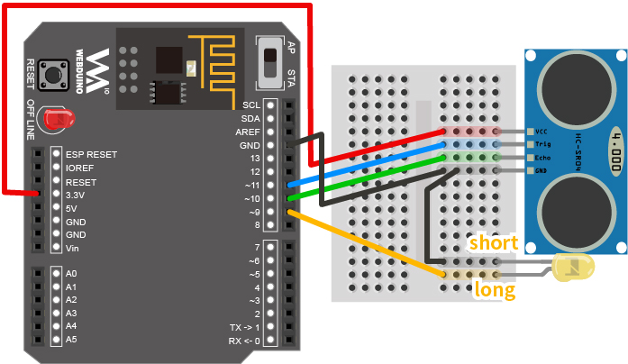 Project Example 7 Controlling LEDs With An Ultrasonic Sensor