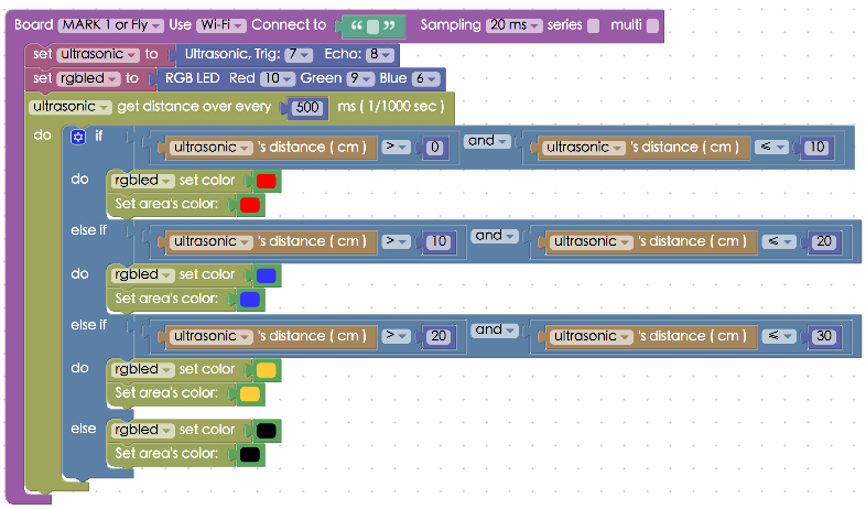 Project Example 8 Controlling Rgb Leds With An Ultrasonic Sensor Webduino Web × Arduino
