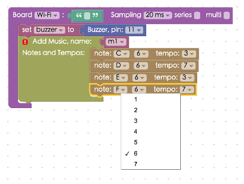 Project Example 13: Make Music with a Buzzer :::: Webduino = Web × Arduino