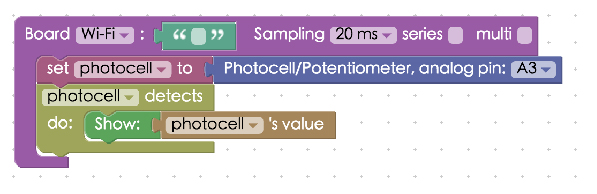 Project Example 17: Determine light levels with a photocell :::: Webduino = Web × Arduino
