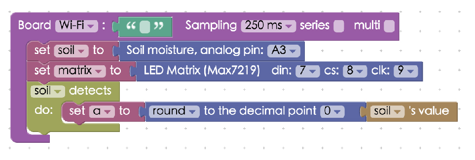 Project Example 31: Visualizing soil moisture with an LED matrix :::: Webduino = Web × Arduino