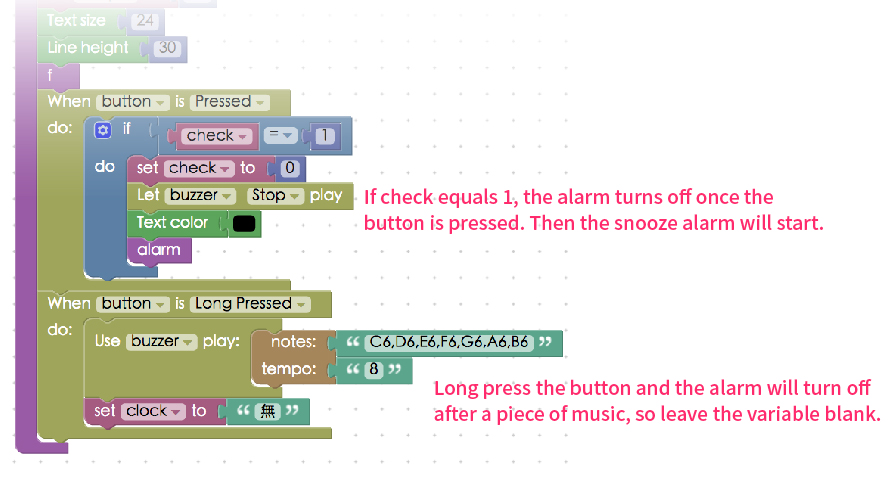 Project Example 33: Talking Alarm Clock (With Snooze Button and Buzzer) :::: Webduino = Web × ...