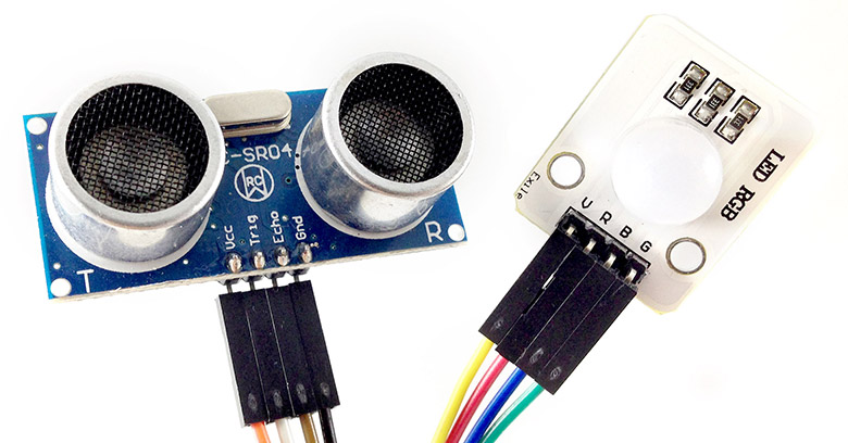 教學範例 8超音波傳感器控制三色 LED 燈 Webduino Web Arduino