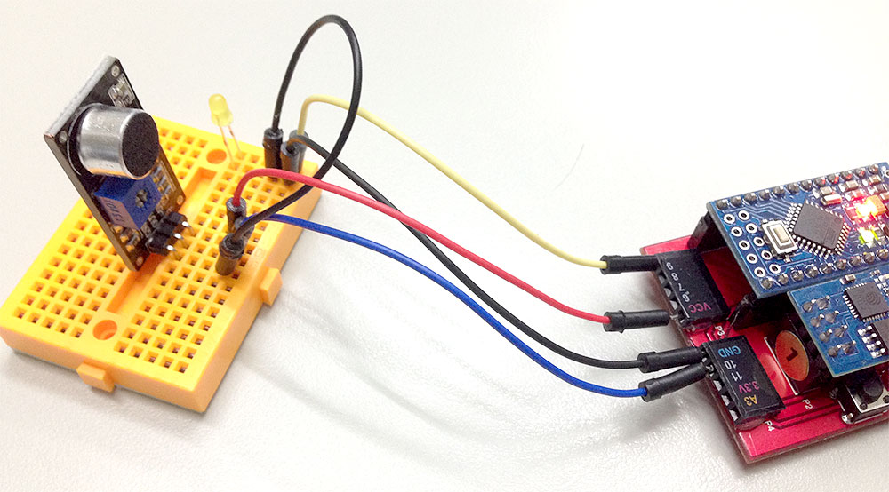 Project Example Controlling An Led And Web Page Image With A Sound