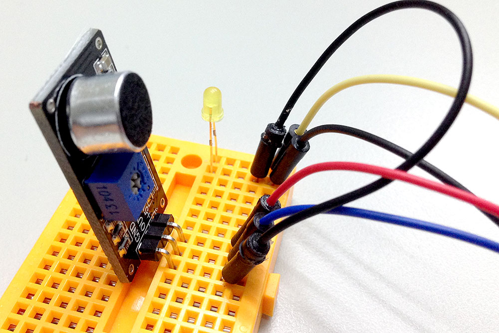 Project Example Controlling An Led And Web Page Image With A Sound