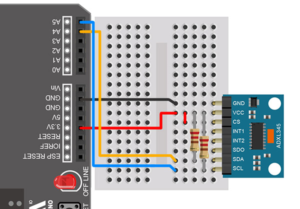Project Example Adxl Axis Accelerometer Webduino Web