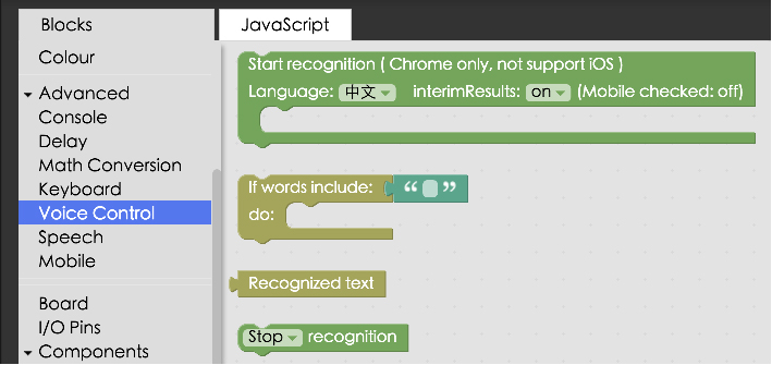 Project Example 22: Voice Activated LEDs :::: Webduino = Web × Arduino