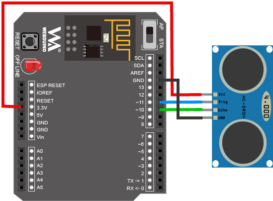 Project Example 5 Use An Ultrasonic Sensor Webduino Web × Arduino