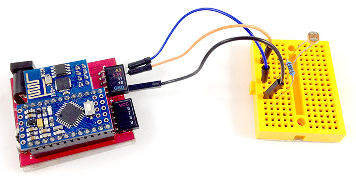 Project Example 17: Determine light levels with a photocell :::: Webduino = Web × Arduino